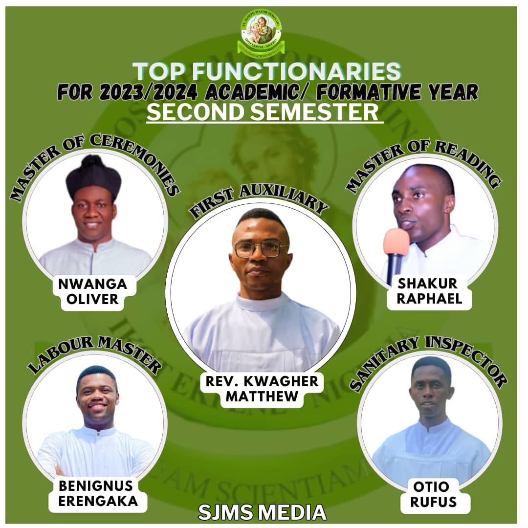 Top functionaries for the second semester 2023/2024 Academic/ Formative ...